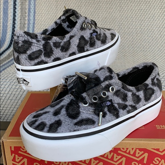 Vans | Shoes | Vans Authentic Platform Fuzzy Snow Leopardtrue Wh | Poshmark